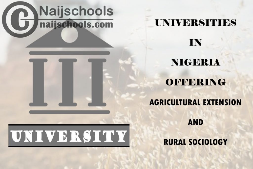 Universities Offering Agricultural Extension & Rural Sociology ...